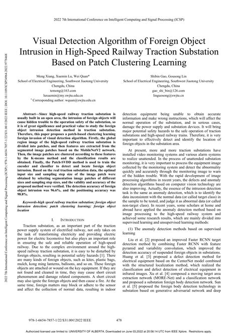 PDF Visual Detection Algorithm Of Foreign Object Intrusion In High
