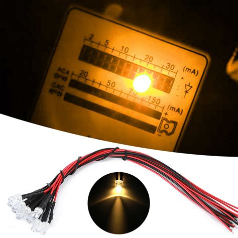 Diodo Emisor De Luz De 5 Mm Con Cable Diodo Led Cabezal Redondo Para Iluminación Del Hogar Diy
