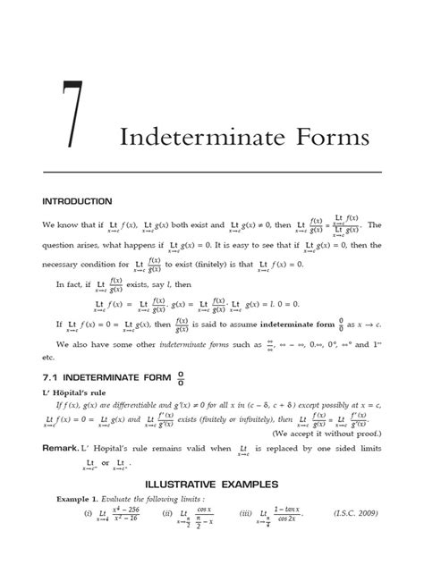Indeterminate Forms Download Free Pdf Infinity Mathematical Relations