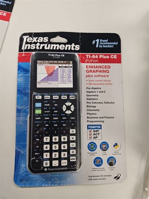 Texas Instruments Ti 84 Plus Ce Python Graphing Calculator Black New