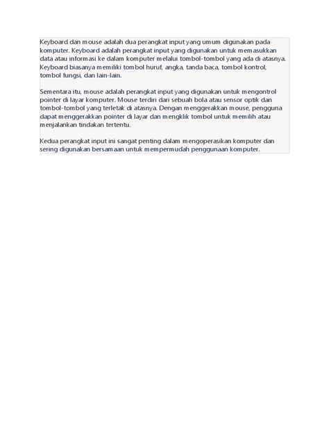 Pengertian Keyboard Dan Mouse Pdf