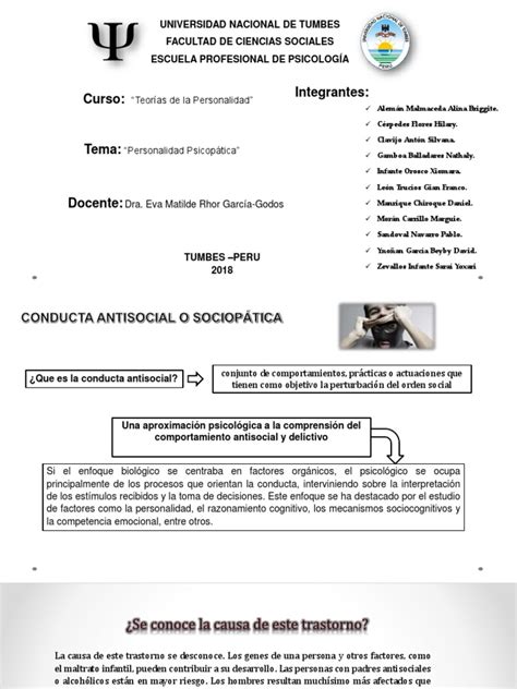 Personalidad Psicopática Y Conducta Antisocial Pdf Trastorno Mental
