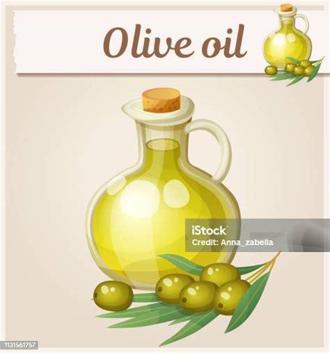 병에 올리브 오일 만화 벡터 아이콘입니다 요리에 대 한 음식과 음료 및 재료의 시리즈 건강한 생활방식에 대한 스톡 벡터 아트 및