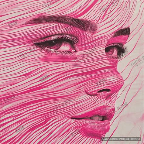 Ai创作图粉红色的超现实主义奇幻 美艳剪切绘画 人像彩绘 粉红色的奇幻超现实主义 酷炫立体画 粉红色艺术品 数字肖像插画 3d手绘 粉红色的美学 粉红色艺术才华 视错立体画 粉色画作 线面结合