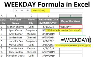 Weekday Formula In Excel How To Use Weekday Formula In Excel