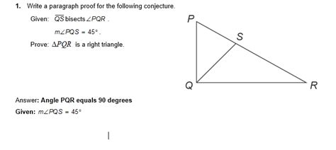 Solved 1 Write A Paragraph Proof For The Following Conjecture Given
