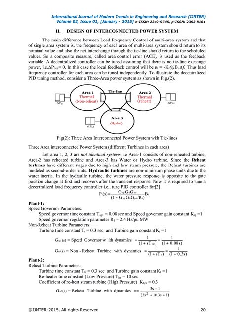 A New Approach For Tuning Of Pid Load Frequency Controller Of An Interconnected Power System Pdf