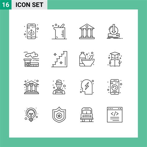 16 Thematic Vector Outlines And Editable Symbols Of Factory Download