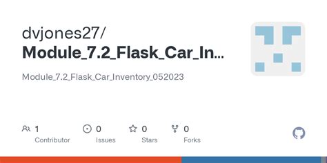 Github Dvjones27module72flaskcarinventory052023 Module72flaskcarinventory052023