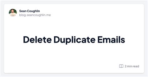 Delete Duplicate Emails