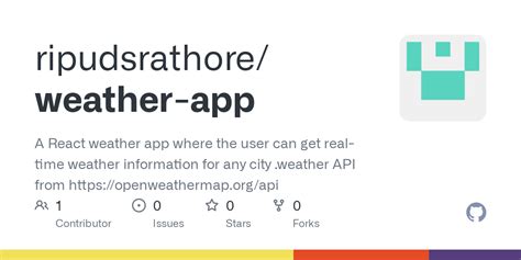 GitHub Ripudsrathore Weather App A React Weather App Where The User