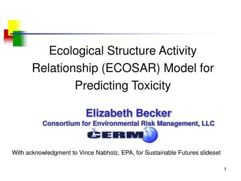 Ppt Ecological Structure Activity Relationship Ecosar Model For Predicting Toxicity