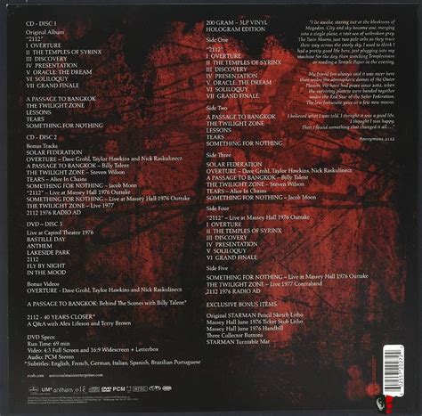 Rush 2112 40th Anniversary Edition Super Deluxe 2cd Dvd 3 Lp