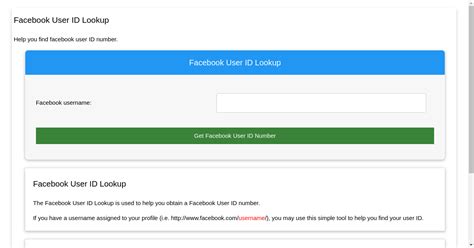 Facebook User Id Lookup Get Facebook User Id Number
