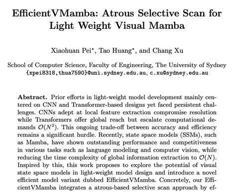Efficientvmamba Atrous Selective Scan For Light Weight Visual Mamba Prior Efforts In Light