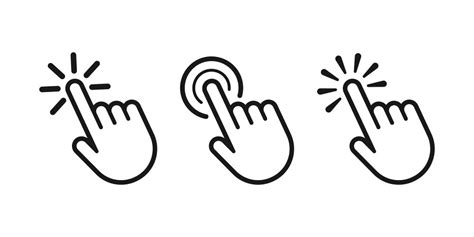 Hand Cursor Sign Icon Pointer Symbol C Royalty Free Vector