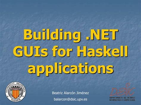 Ppt Building Net Guis For Haskell Applications Powerpoint