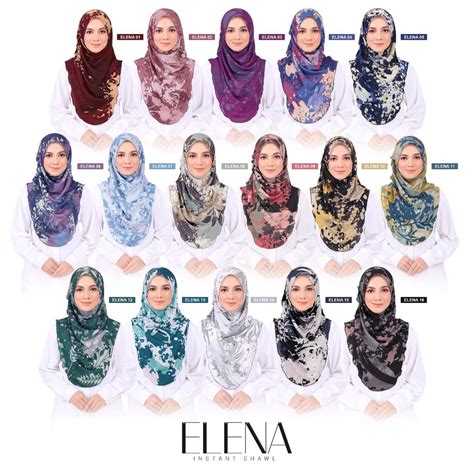 Latest Anies Iman Elena Instant Shawl Elena Shopee Malaysia
