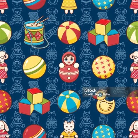 아이 장난감 완벽 한 패턴입니다 엽서 배너 전단지 디자인 요소 귀여운에 대한 스톡 벡터 아트 및 기타 이미지 귀여운 디자인 러시아 Istock