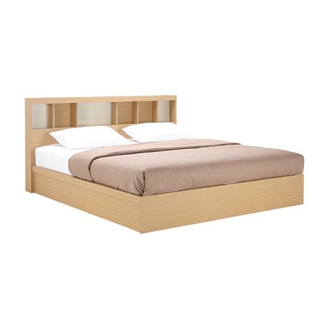 เตียงนอน รุ่นชิซูโอกะ ขนาด 6 ฟุต สีโตเกียว โอ๊ค หินทราย