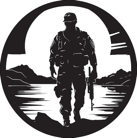Premium Vector Guardian Valor Black Armyman Icon Design Combat