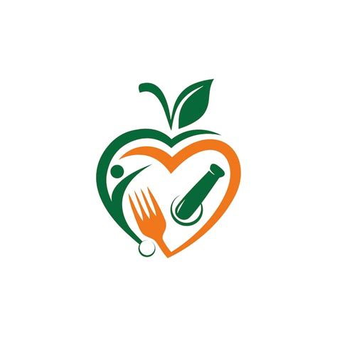 Logotipo De Comida Sana Vector Premium