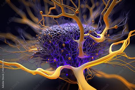 Neurons Of Neural Network Of Electronic Brain Machine Deep Learning