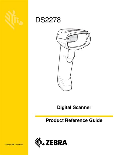 Ds2278 Digital Scanner Product Reference Guide Zebra Manual