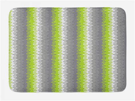 Abstract Bath Mat Wavy Stripes Pattern With Colorful Vertical Shapes Mosaic Digital Composition