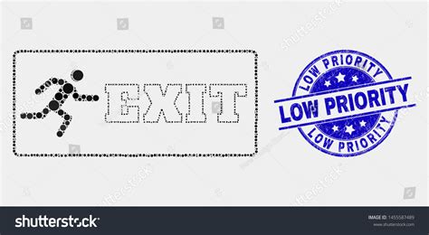 Pixelated Emergency Exit Mosaic Icon Low Stock Vector Royalty Free