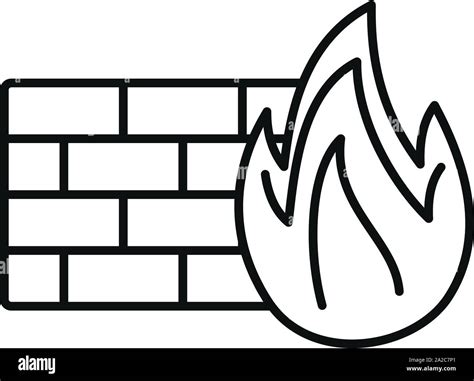 Security Firewall Icon Outline Security Firewall Vector Icon For Web Design Isolated On White