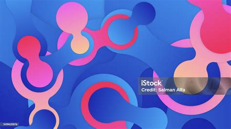 추상 파란색 배경과 핑크 오렌지 노란색 네온 그라디언트 벡터 일러스트 레이 션 0명에 대한 스톡 벡터 아트 및 기타 이미지 0명 구름 그라데이션 Istock