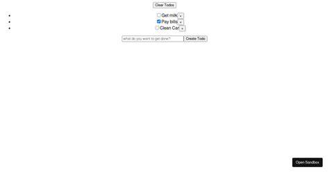 React Todo Test Codesandbox