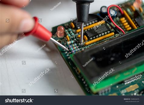 Using Multimeter Measure Resistance On Resistor Stock Photo Shutterstock