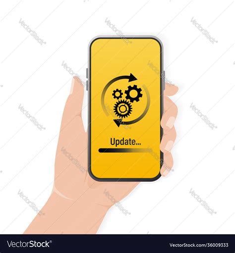 With Update Smartphone Royalty Free Vector Image