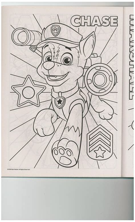 Paw Patrol Coloring Book Chase