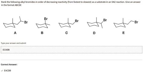 Solved Rank The Following Alkyl Bromides In Order Of Decreasing