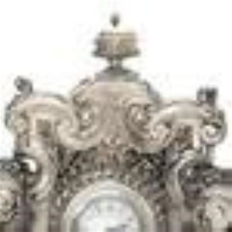 Vintage Silver And Faux Tortoise Shell Mantle Clock With Scroll Design Price Guide