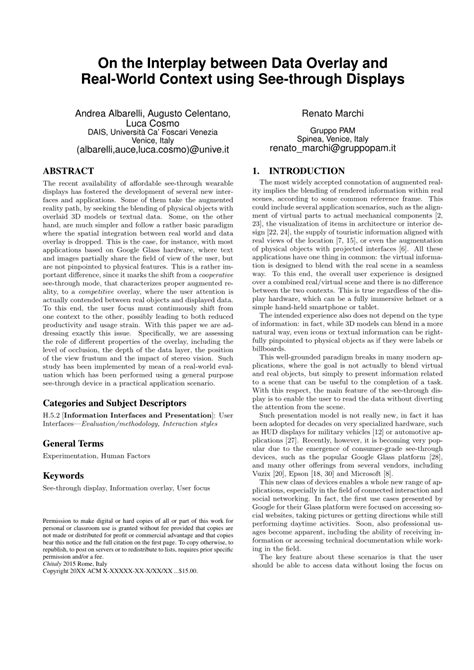 Pdf On The Interplay Between Data Overlay And Real World Context