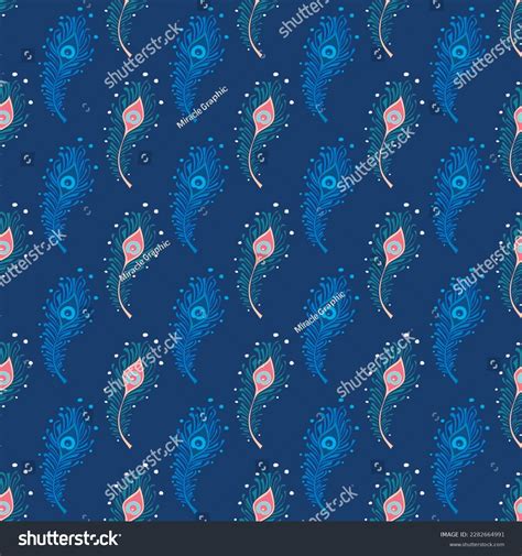 Peacock Feathers Seamless Pattern Peacock Wallpaper Stock Vector