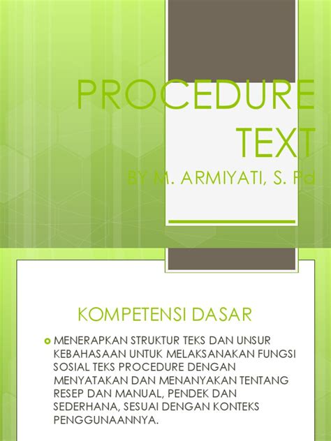 Materi Procedure Text Kelas 9 Pdf
