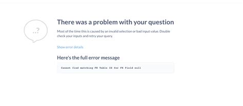 Cannot Find Matching Fk Table Id For Fk Field Null Error Get Help Metabase Discussion