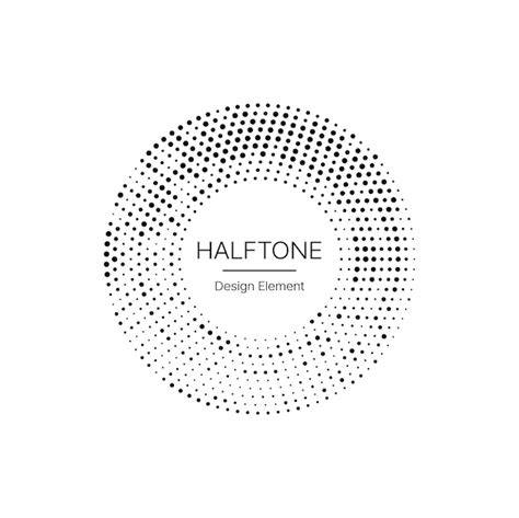 Premium Vector Halftone Circle Frame Black Dots Pattern Border