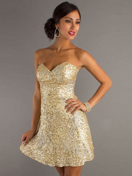 Gold Formal Dresses Short