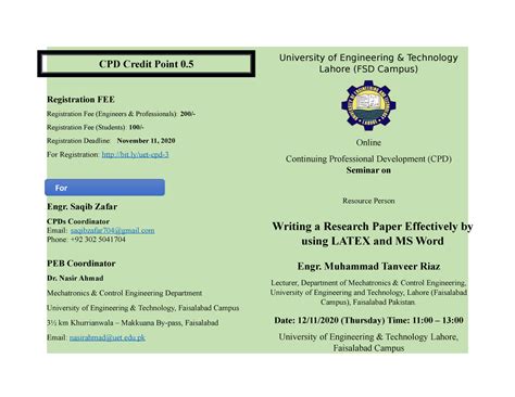 Cpd Leaflet 5 2020 Digital Logic Design Lecture Notes Q Cpd Credit Point 0 Registration
