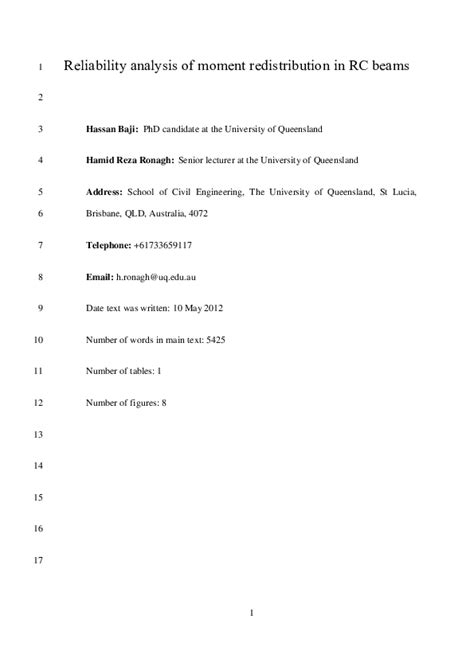 Pdf Reliability Analysis Of Moment Redistribution In Reinforced