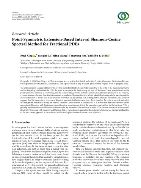 Pdf Point Symmetric Extension Based Interval Shannon Cosine Spectral