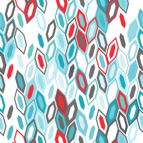 Abstract Seamless Pattern Of Hexagons Motion And Interlocking Geometric Forms Stock Vector