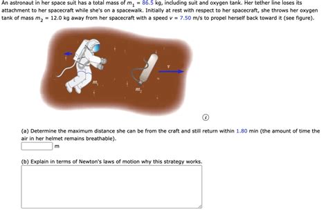 SOLVED An Astronaut In Her Space Suit Has A Total Mass Of M1 86 5 Kg