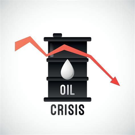 Oil Crisis Flat Design With Barrel And Red Down Arrow Showing A Decline In Oil Prices 2141486